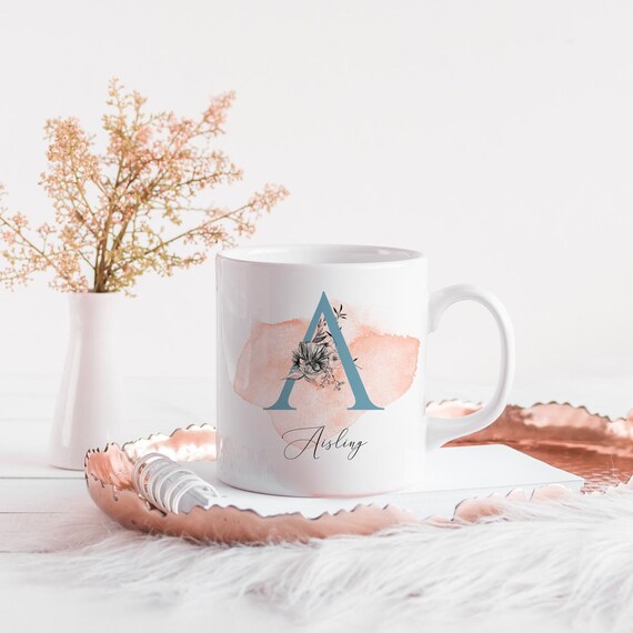 Initial gift mug personalised mug gift mug birthday gift | Etsy