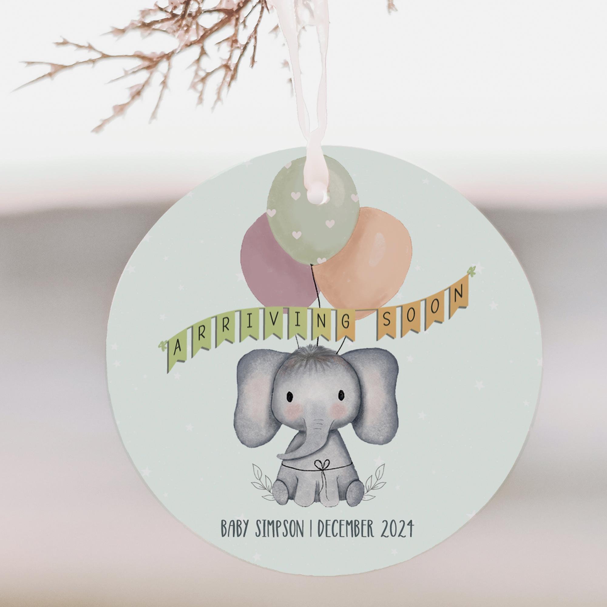 Baby Elephant Pregnancy Announcement Bauble: Handcrafted Keepsake - Etsy