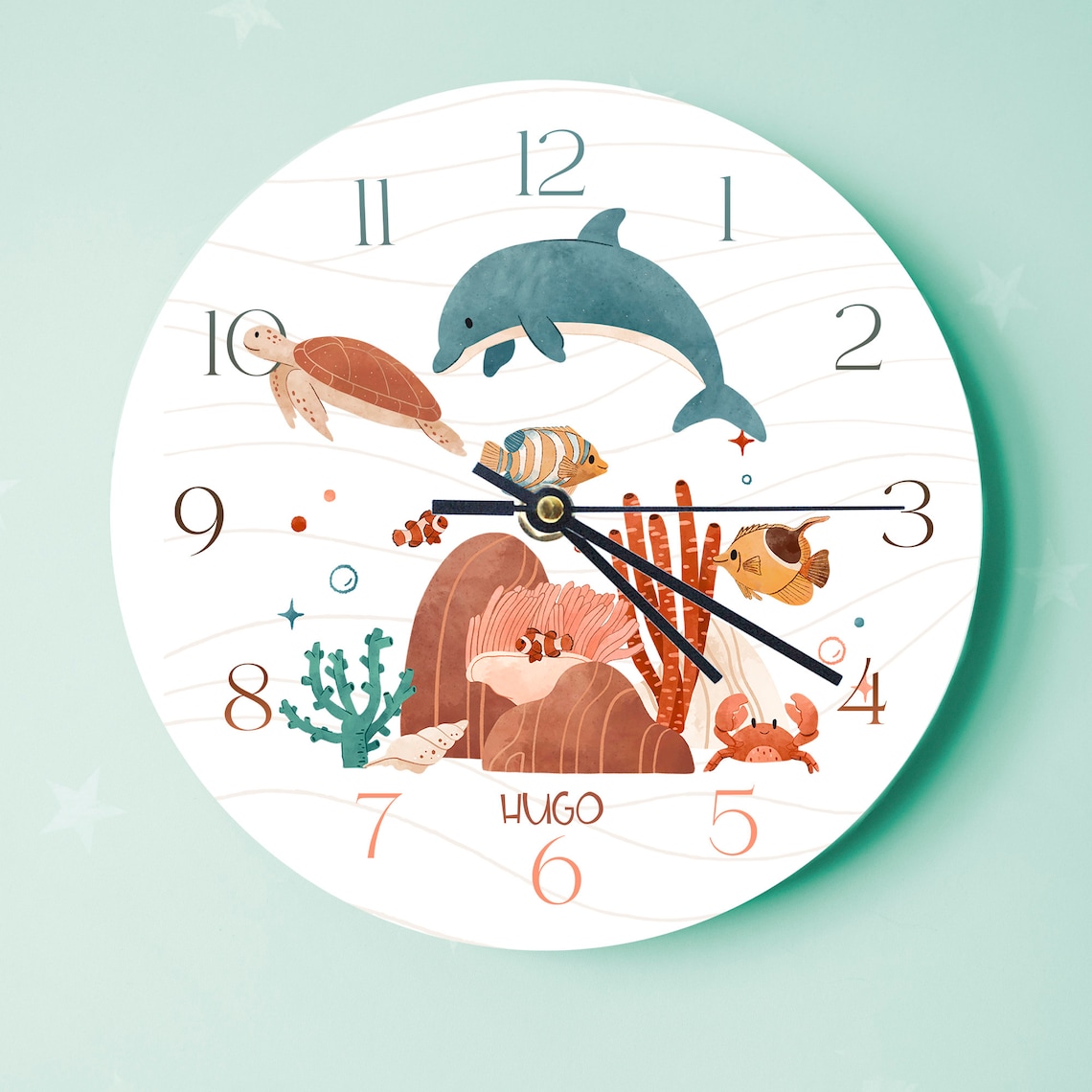 Ocean Scene Themed Clock Child's Clock Dolphin Turtle - Etsy