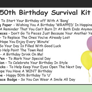 50th Birthday Survival Kit in A Can. Fun Happy Birthday Gift & Card ...