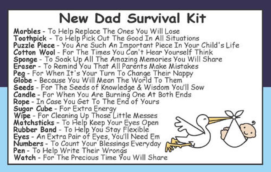 New Dad Survival Kit in A Can. Fun Gift & Card for Daddy to - Etsy