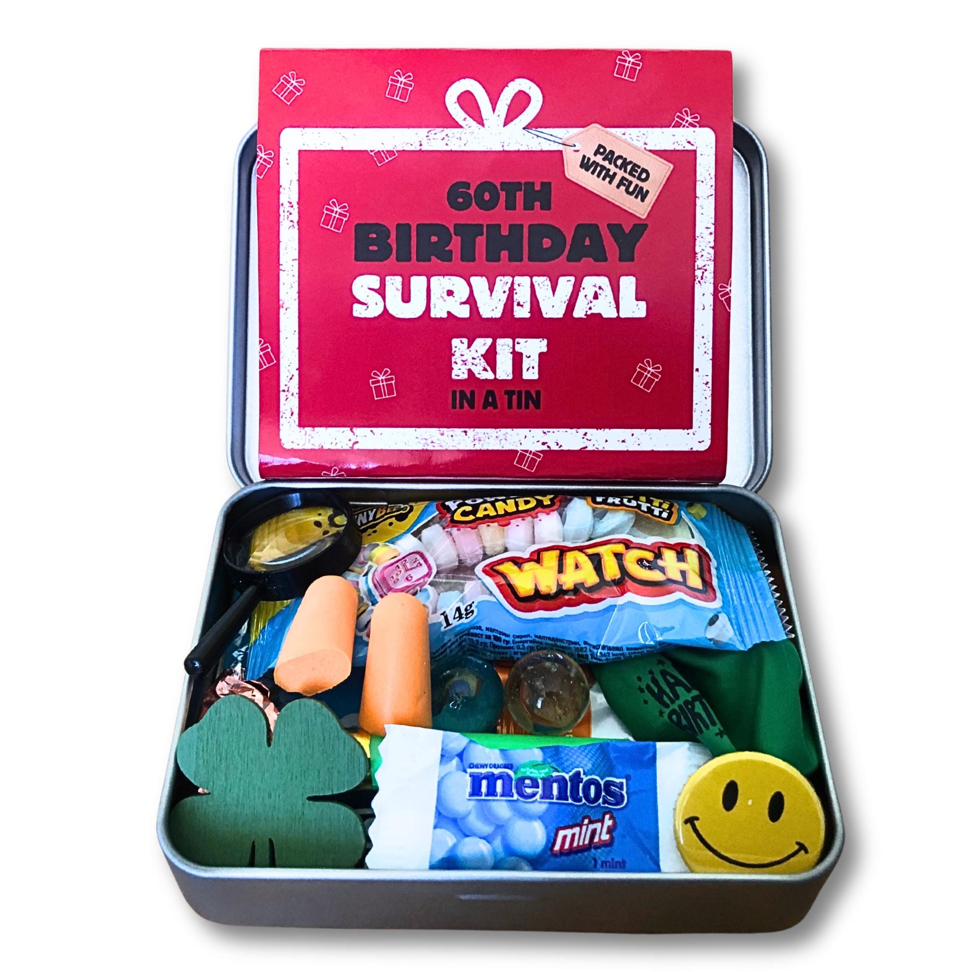 60th Birthday Gift. Happy 60th Birthday Survival Kit in a Tin Gift Set ...