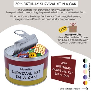 30th Birthday Survival Kit in A Can. Fun Happy Birthday Gift & Card ...