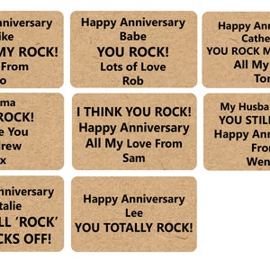 HAPPY ANNIVERSARY 'you're My Rock' Gift. Cute PERSONALIZED Keepsake ...