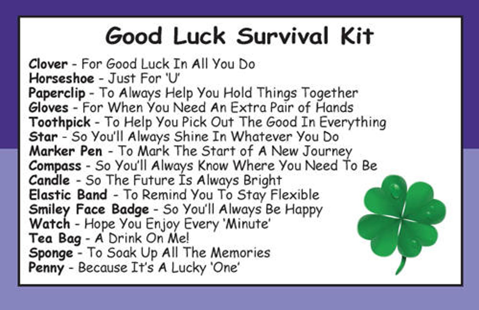 Good Luck Survival Kit in A Can. Fun Gift & Card for A New - Etsy