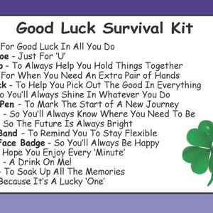 Good Luck Survival Kit in A Can. Fun Gift & Card for A New Job, Bon ...