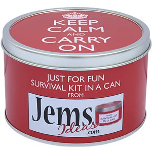 Keep Calm & Carry on Survival Kit in A Can. Fun Gift and Card for New ...