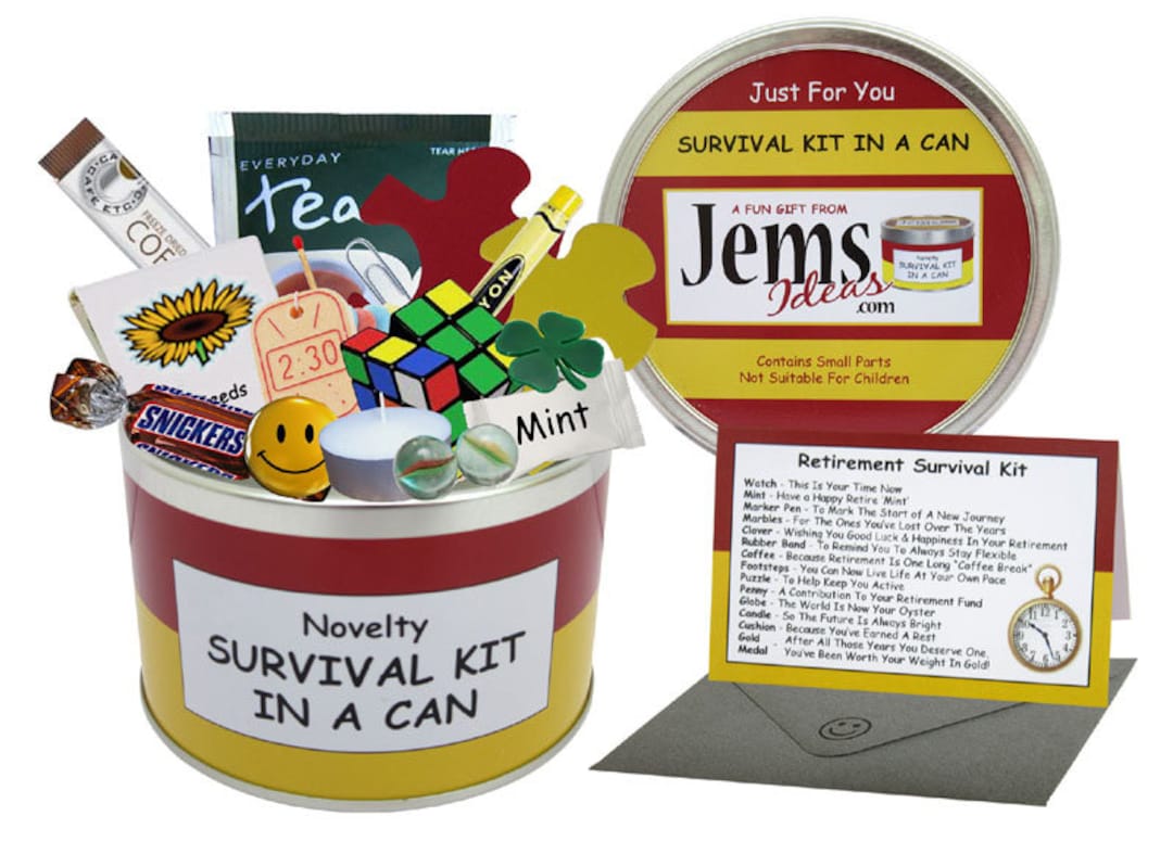 Retirement Survival Kit in A Can. Fun Leaving Gift & Card for Friends ...