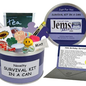 70th Birthday Survival Kit in A Can. Fun Happy Birthday Gift & Card ...