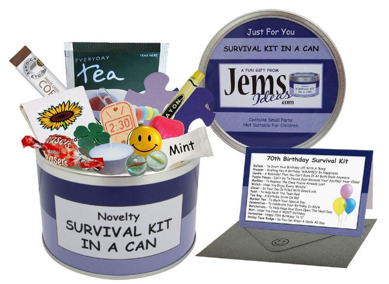 70th Birthday Survival Kit In A Can. Fun Happy Birthday Gift & | Etsy