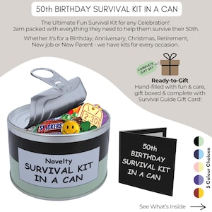 50th Birthday Survival Kit in A Can. Fun Happy Birthday Gift & Card ...