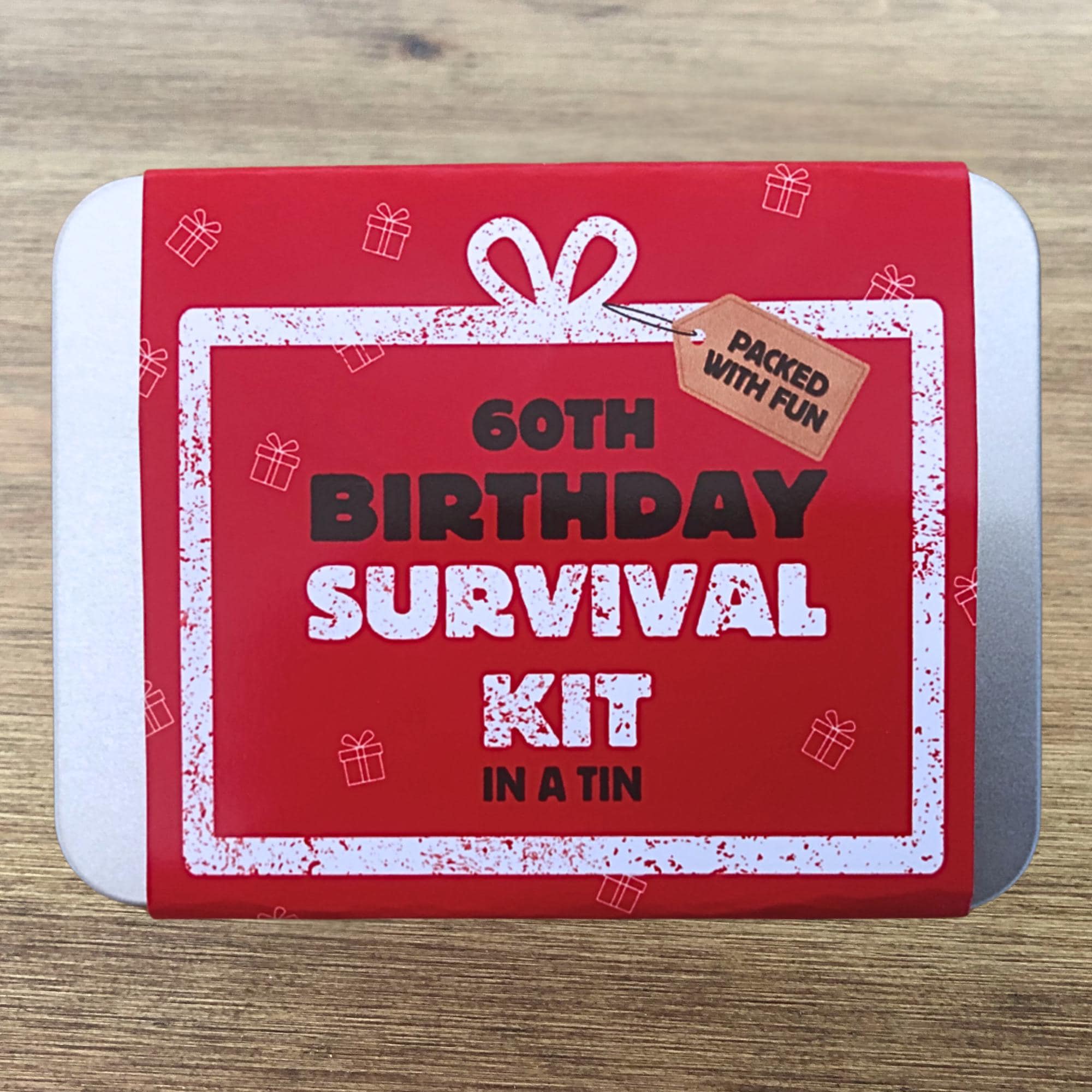 60th Birthday Gift. Happy 60th Birthday Survival Kit in a Tin Gift Set ...