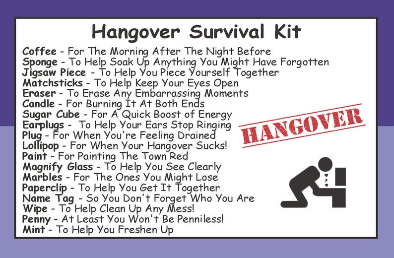 Hangover Survival Kit in A Can. Fun Hen/stag - Etsy