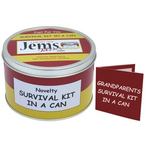 Grandparents Survival Kit in A Can. Fun Gift & Card for Birthday ...