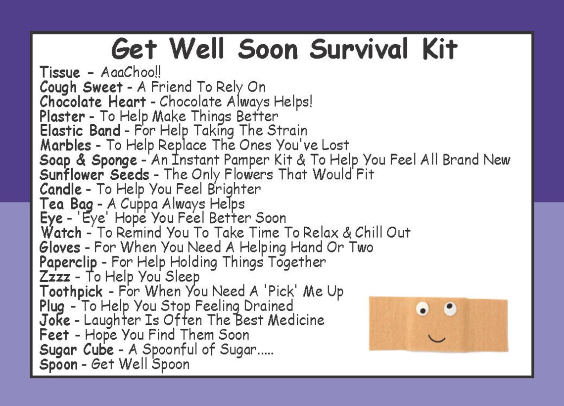 Get Well Soon Survival Kit in A Can. Fun Thinking of You/them - Etsy UK