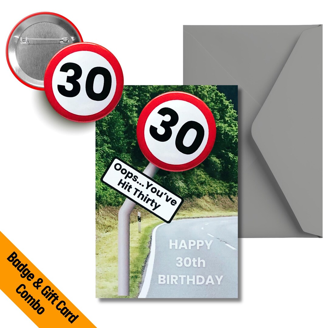 30th Birthday Badge - Oops You've Hit 30 - Thirty Birthday - 30th ...