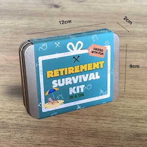 Retirement Survival Kit in a Tin — Congratulations Gift, Funny Keepsake ...