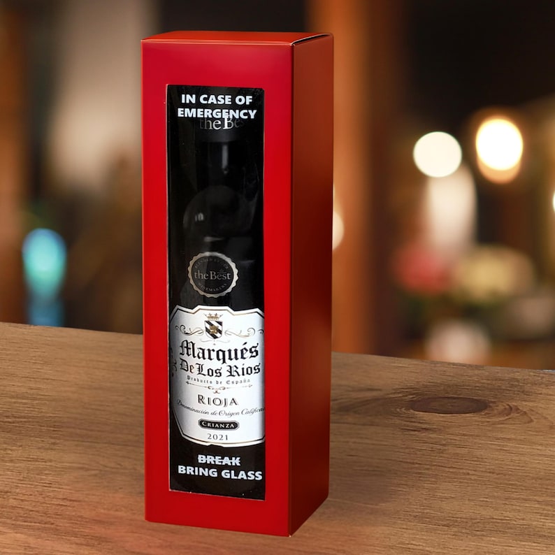 Funny Wine Bottle Gift Box - in Case of Emergency Break Glass for ...