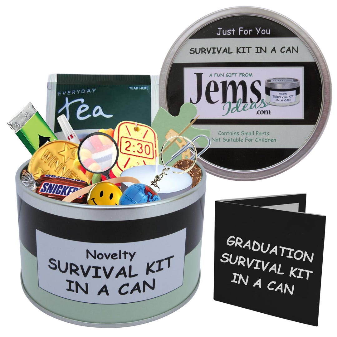 Graduation Survival Kit in a Can - Funny Grad Gift With Card - Gift for ...