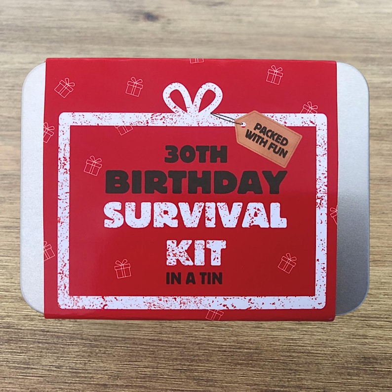30th Birthday Gift. Happy 30th Birthday Survival Kit in a Tin Gift Set ...