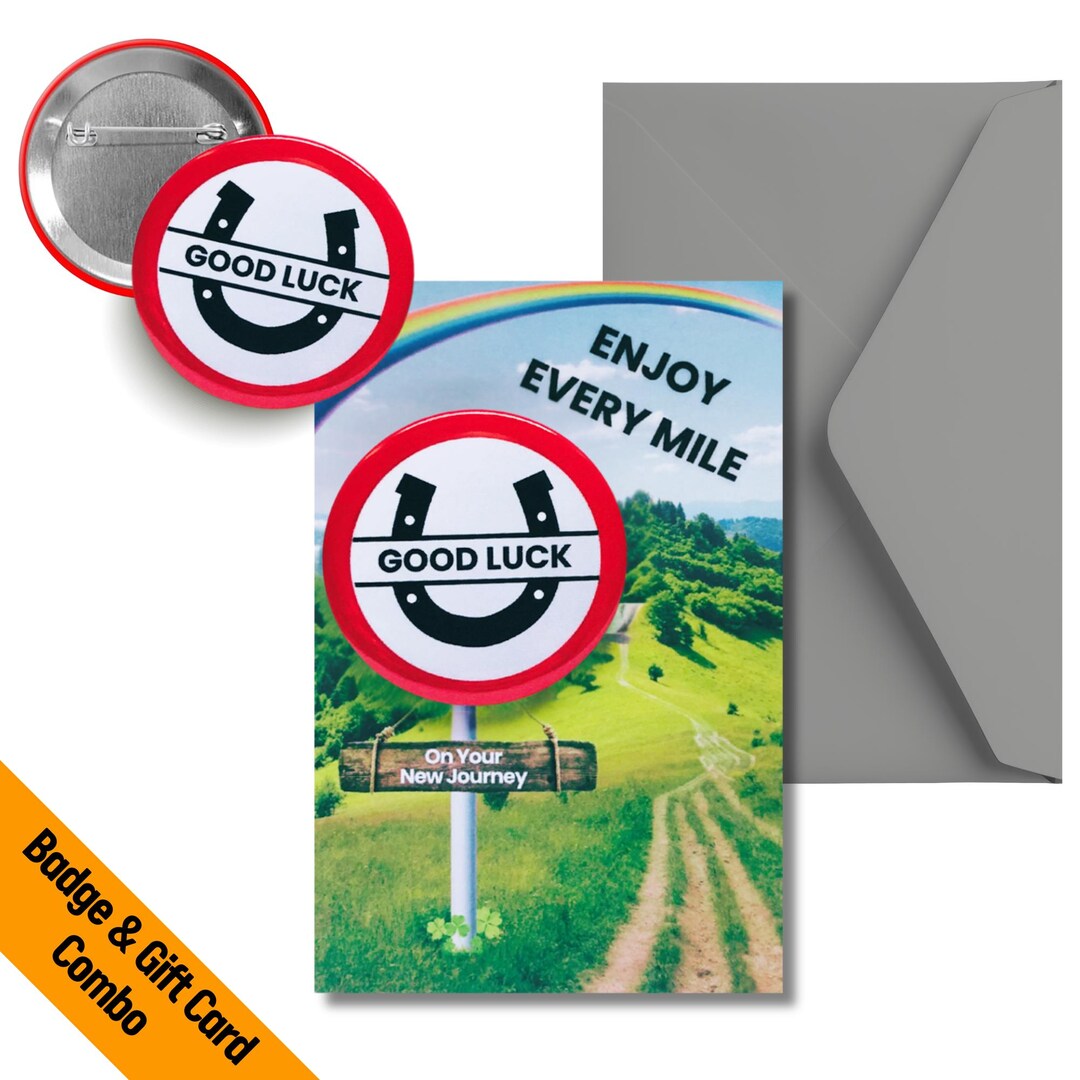 Fun Good Luck Badge Gift Card - Perfect for New Job, First Job, Leaving ...