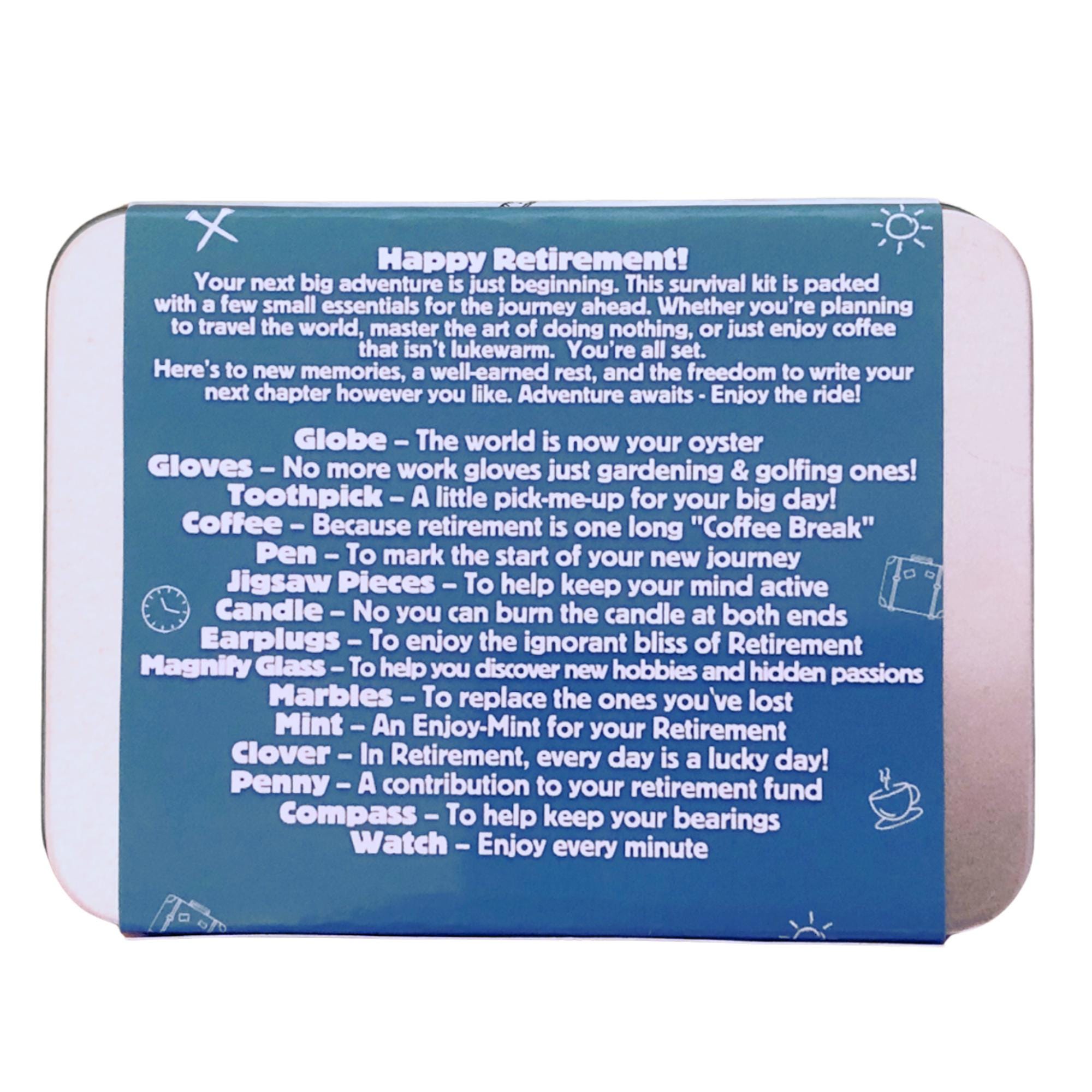 Retirement Survival Kit in a Tin — Congratulations Gift, Funny Keepsake ...