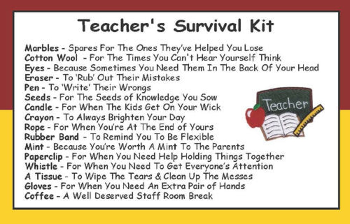 Teacher Survival Kit in A Can. Fun Gift With Card for Thank | Etsy