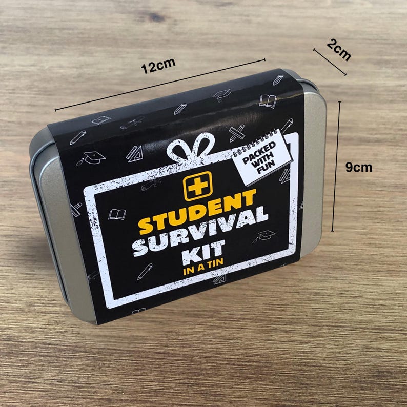 Student Survival Kit in a Tin – University & College Novelty Gift | Fun ...