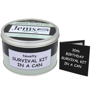 30th Birthday Survival Kit in A Can. Fun Happy Birthday Gift & Card ...