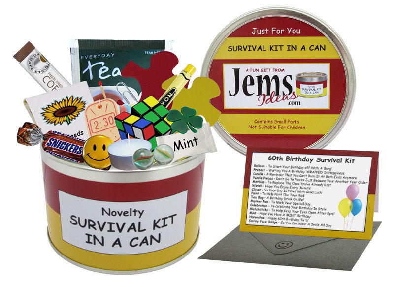 60th Birthday Survival Kit in A Can. Fun Happy Birthday Gift & | Etsy