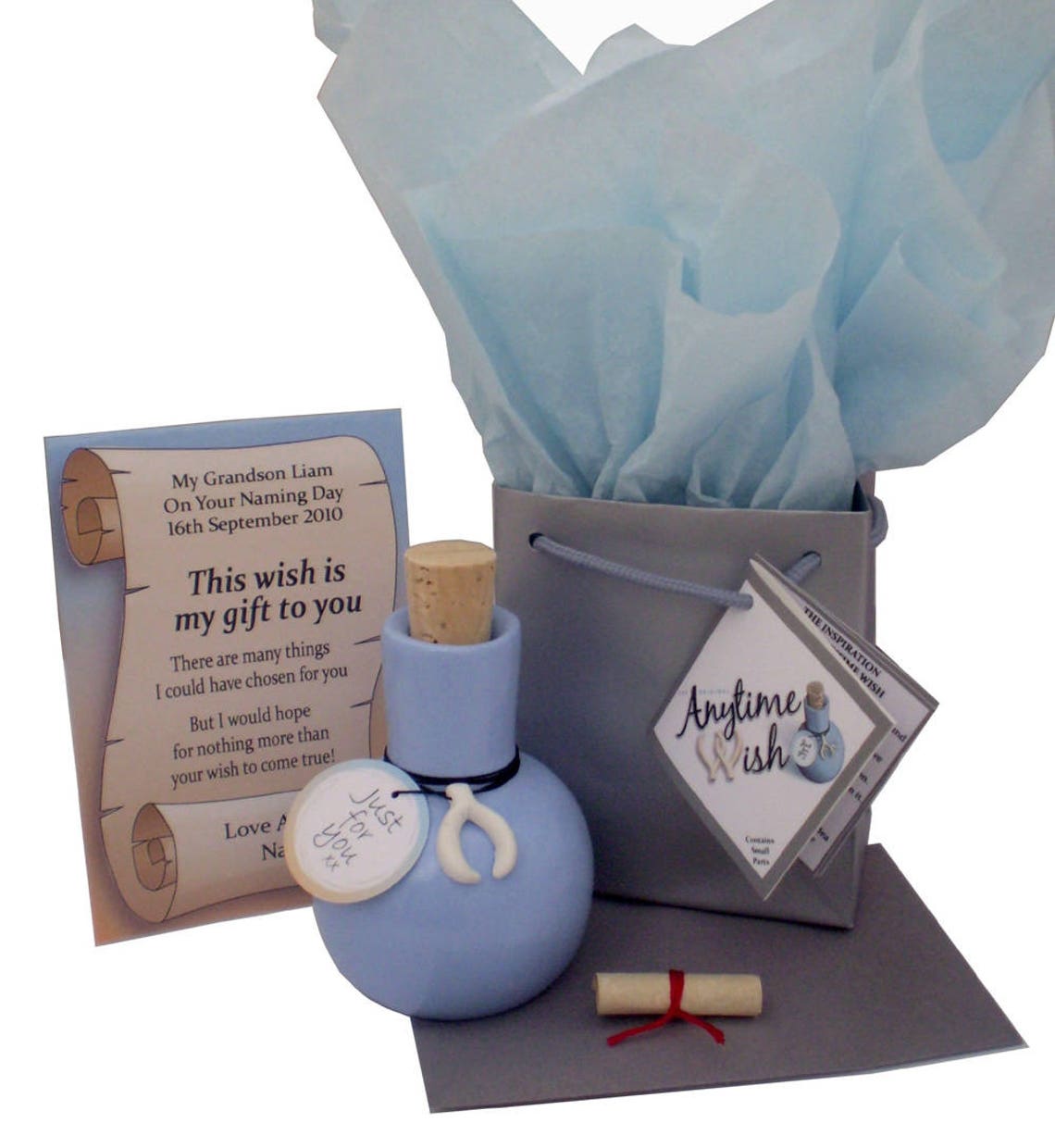 Personalised Christening/naming Day/baptism Wish Gift & Card for Baby ...