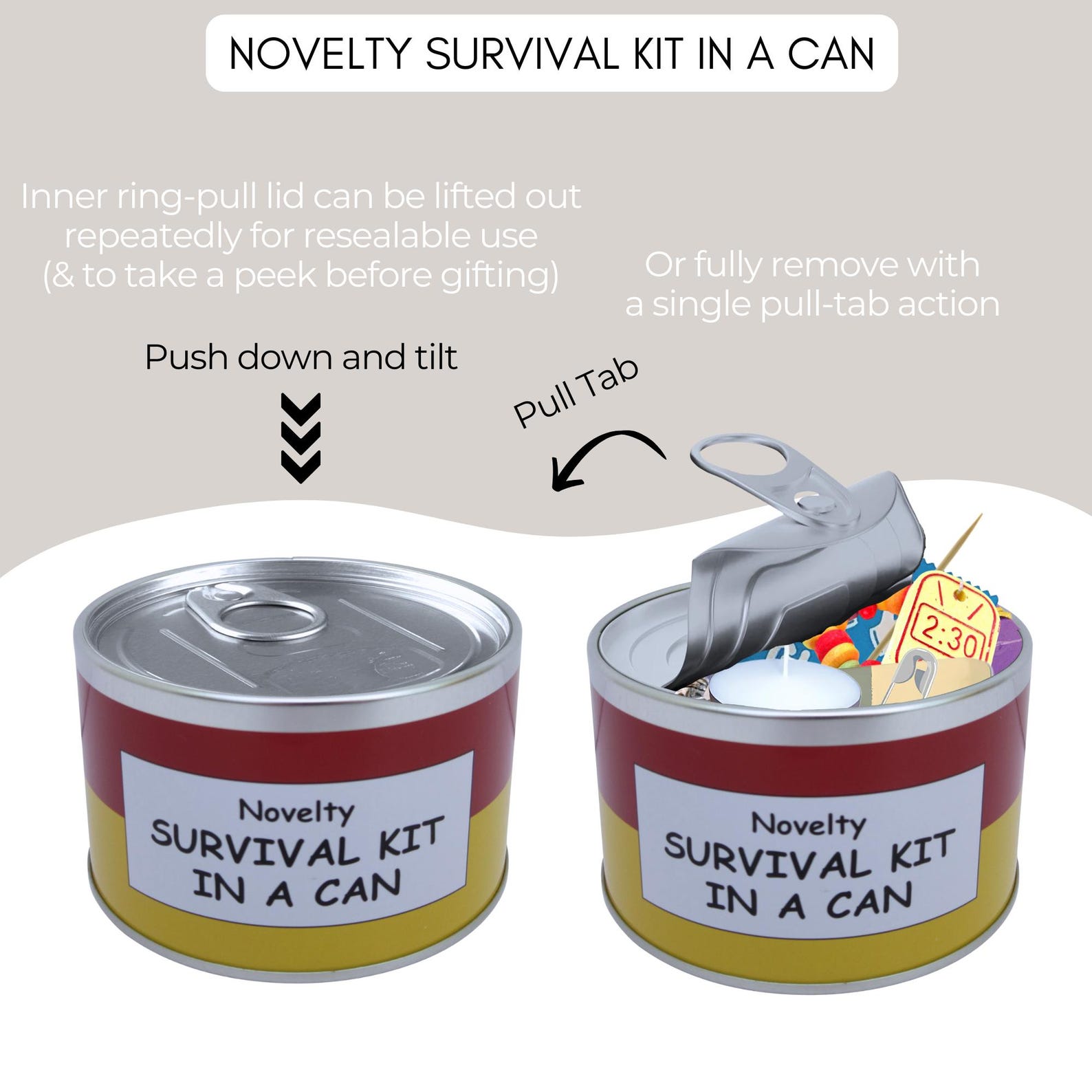 Grandparents Survival Kit in A Can. Fun Gift & Card for Birthday ...