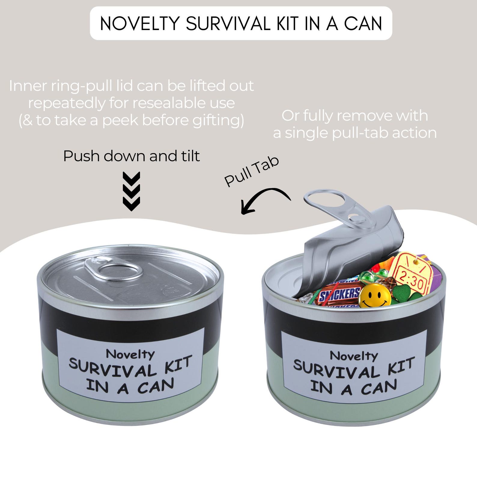 50th Birthday Survival Kit in A Can. Fun Happy Birthday Gift & Card ...