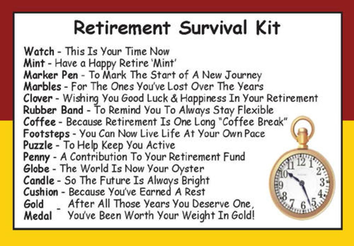 Retirement Survival Kit in A Can. Fun Leaving Gift & Card for | Etsy UK
