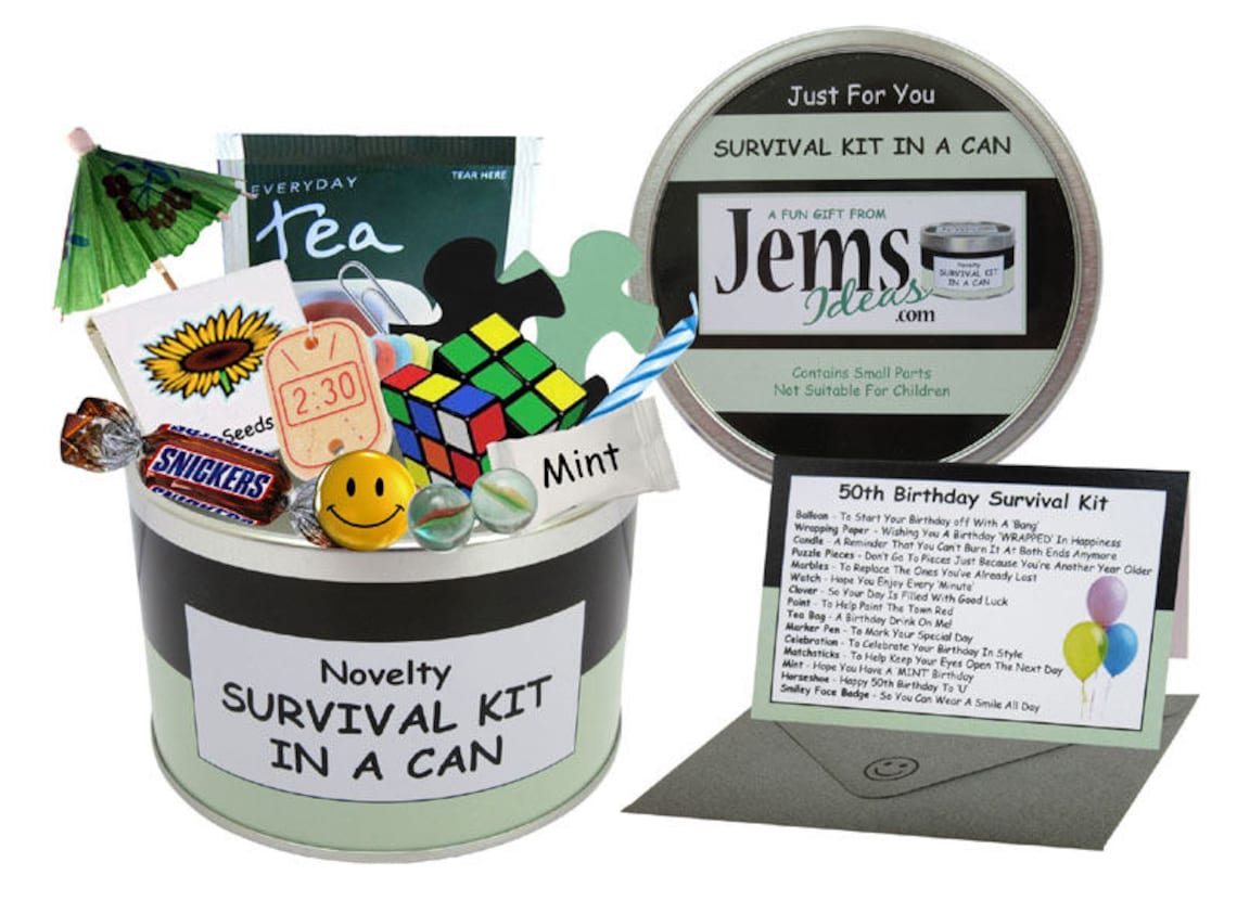 50th Birthday Survival Kit in A Can. Fun Happy Birthday Gift & | Etsy UK