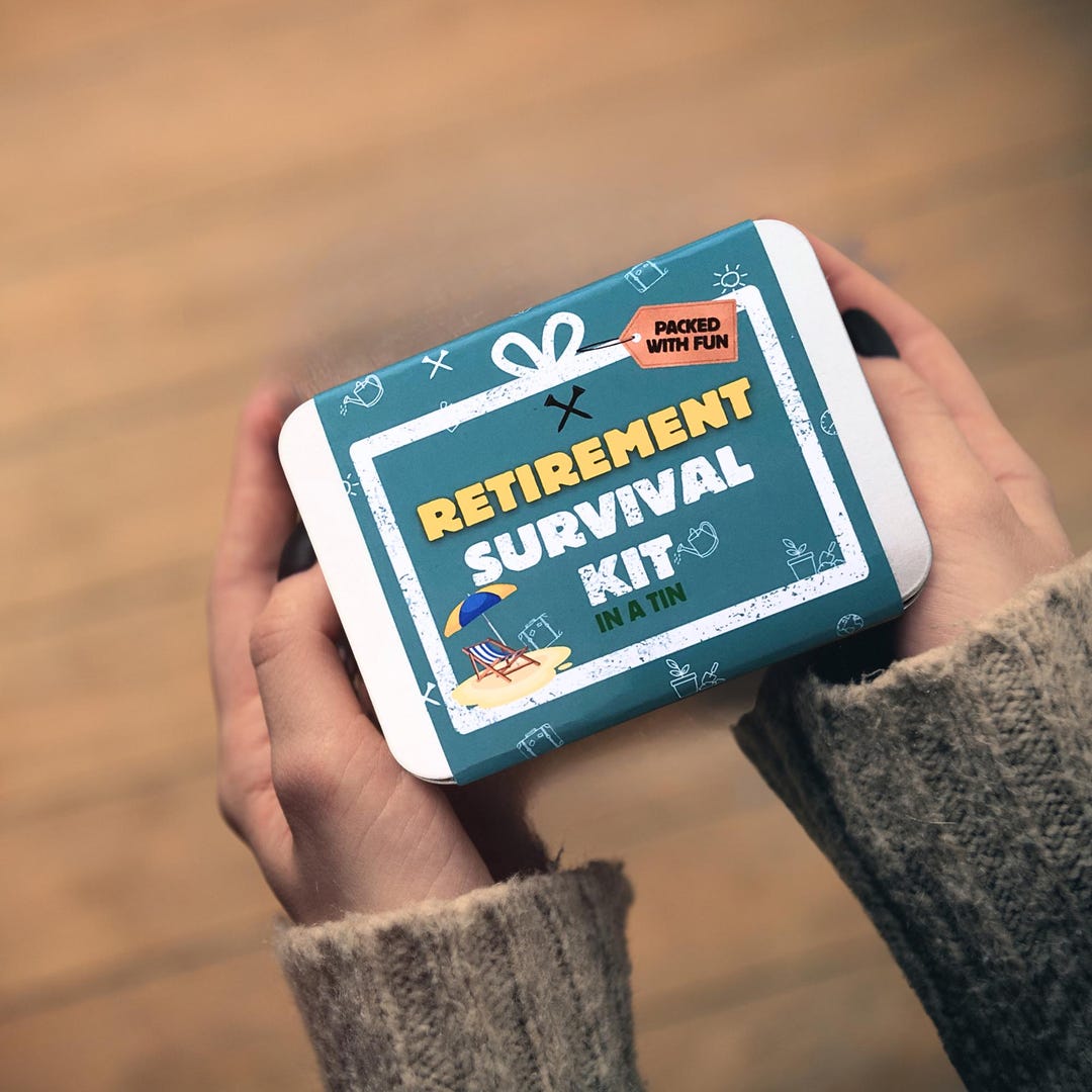 Retirement Survival Kit in a Tin — Congratulations Gift, Funny Keepsake ...