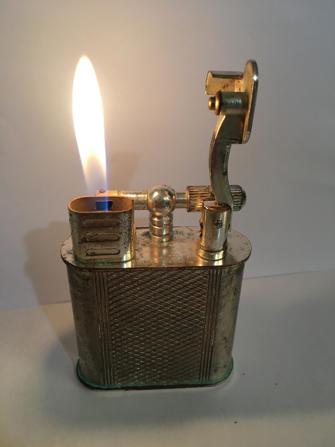 JING-LING Antique Lighter, Table Lighter, Silver Plated Lighter, Very ...
