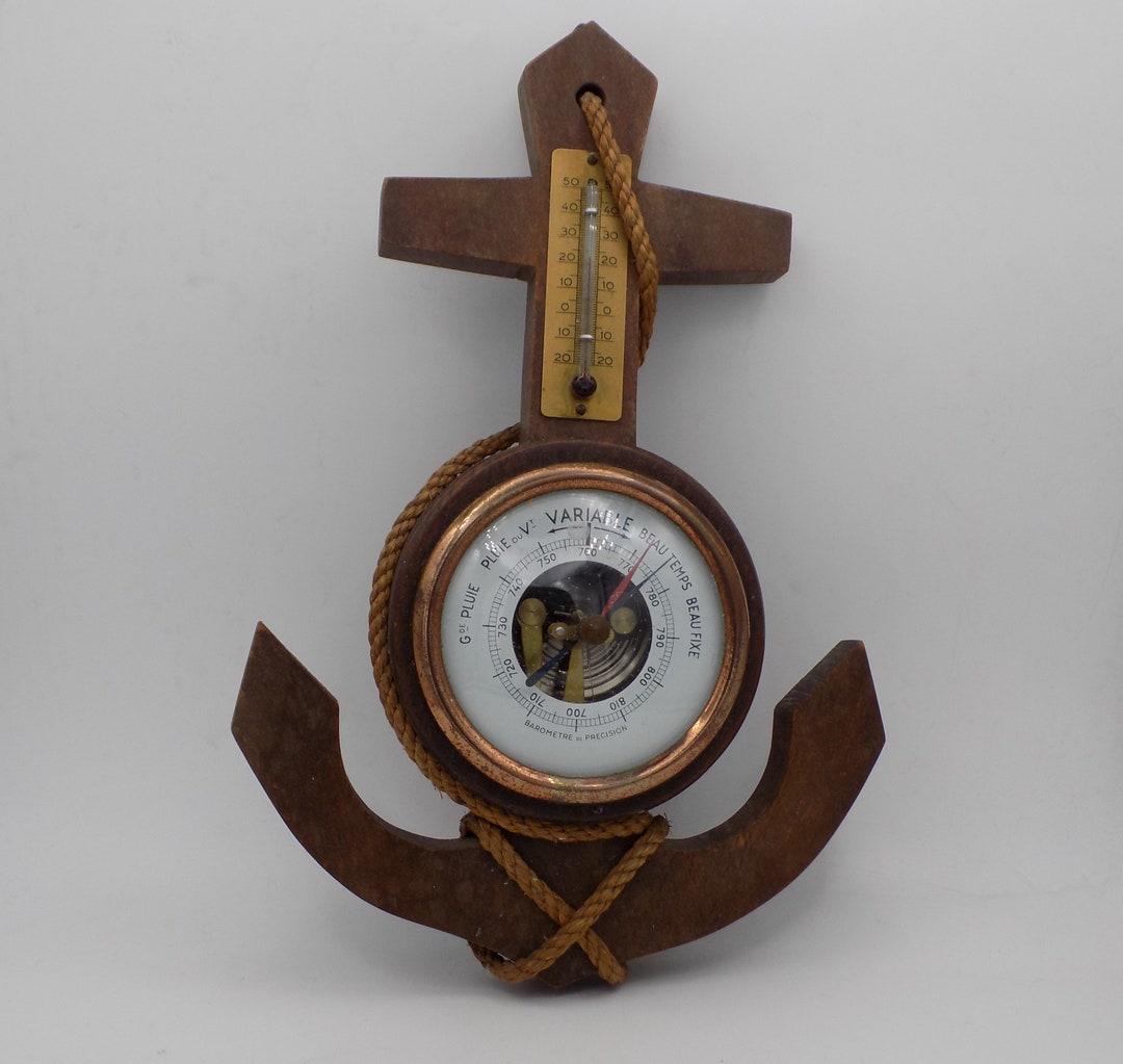 Barometer, Vintage Thermometer 1930, Retro Marine Decoration, Weather ...
