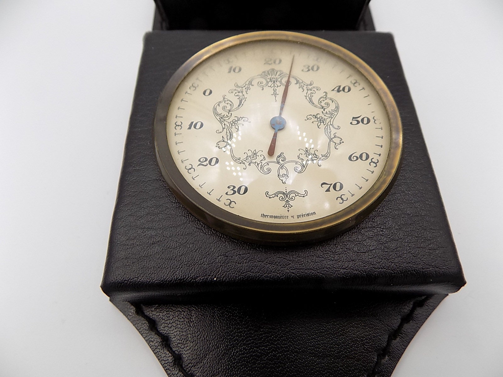 UNIQUE Barometer Thermometer Rain Gauge Real Leather - Etsy UK