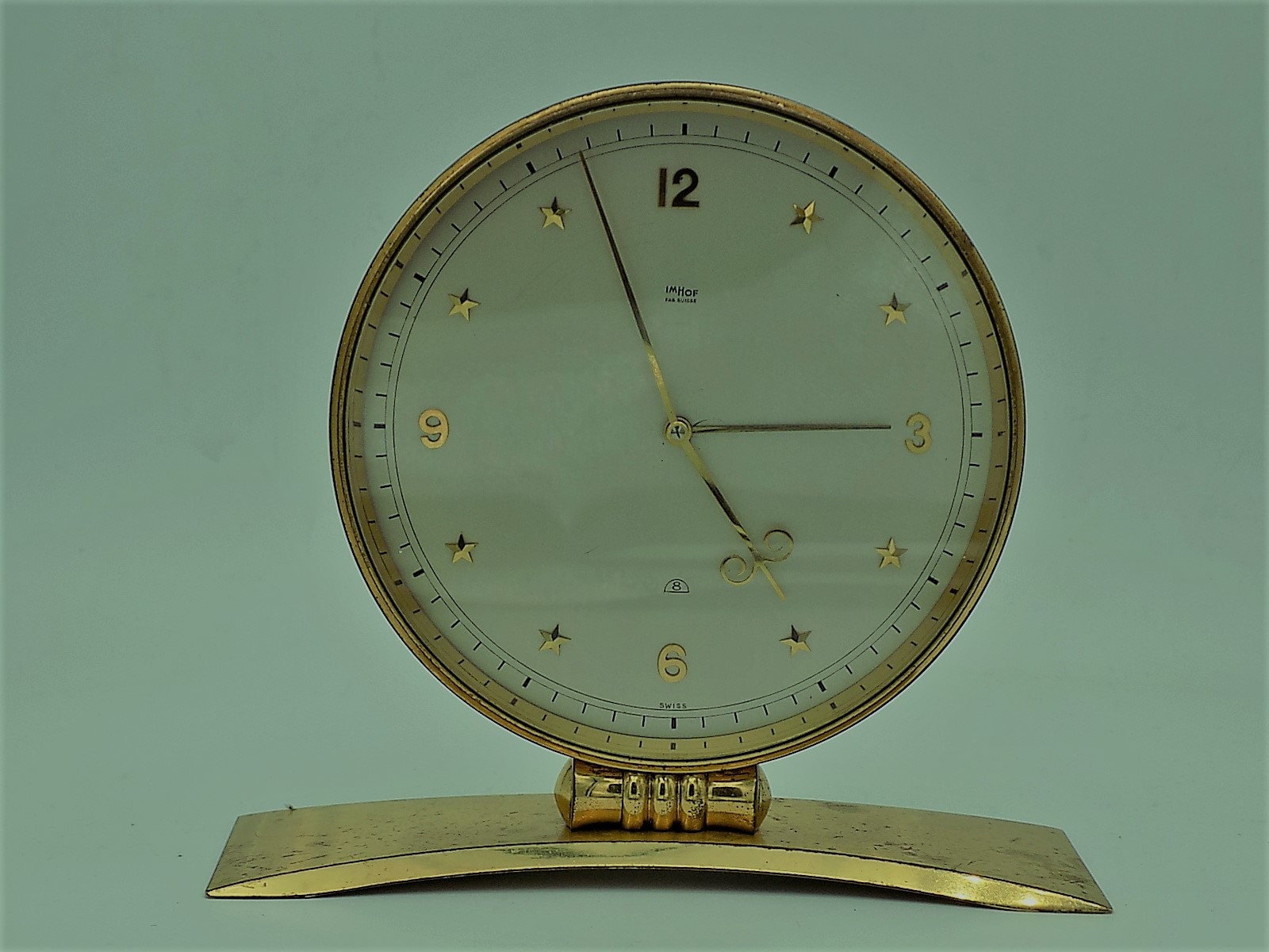 IMHOF Clock in Brass Switzerland Prestigious Brand Global - Etsy