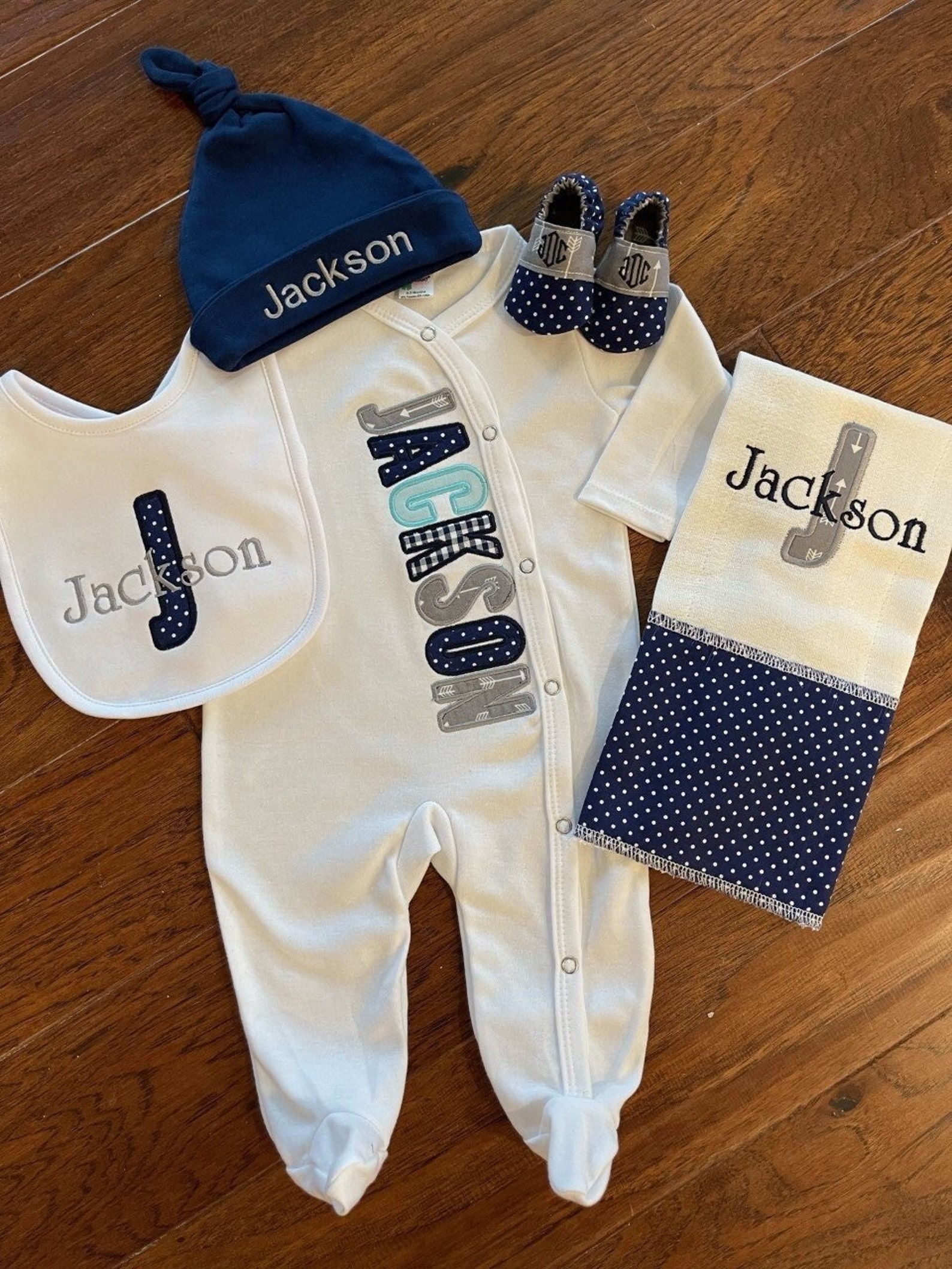 Personalized Baby Sleeper Baby Boy Coming Home Outfit Newborn Unique ...