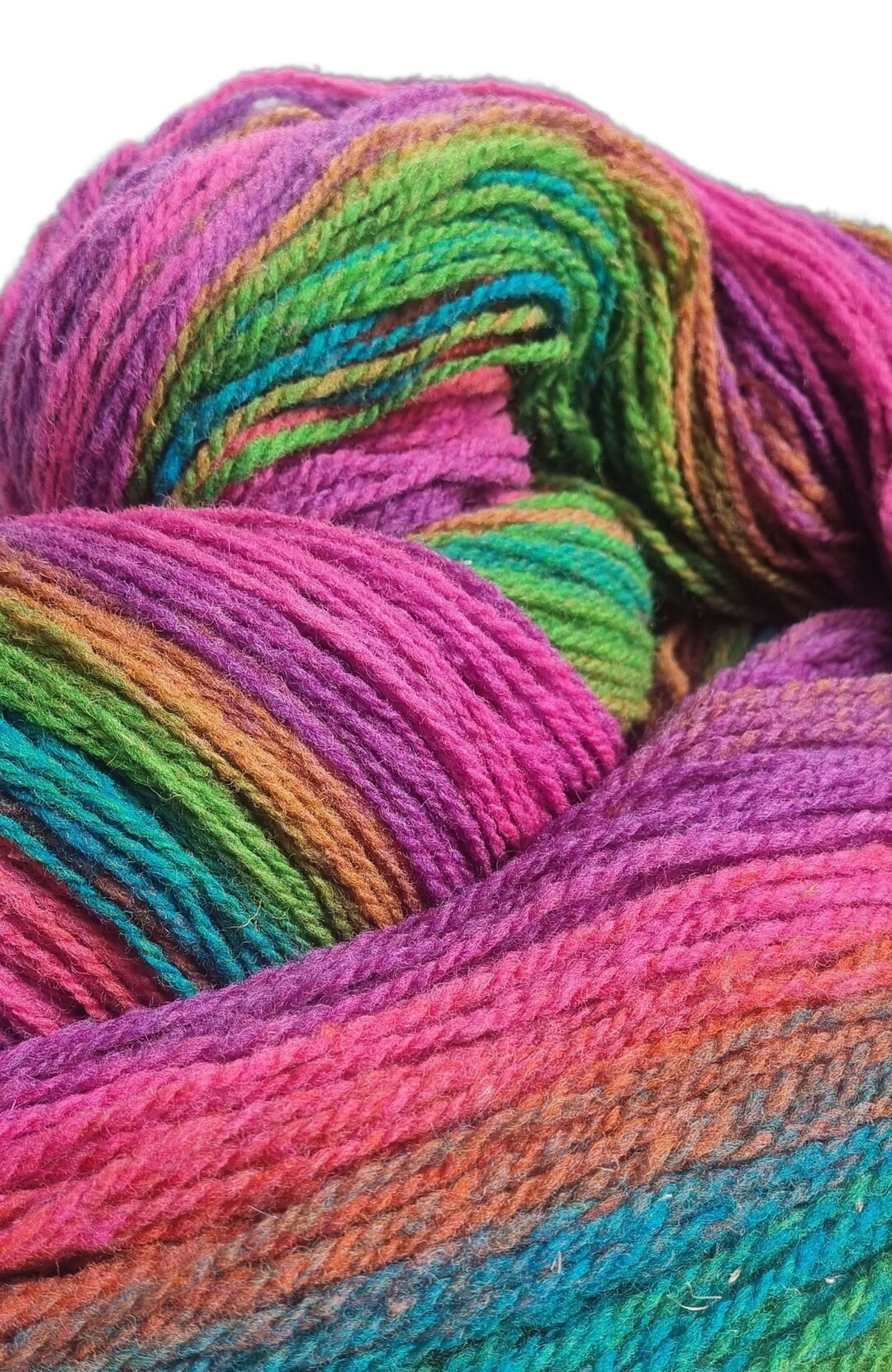 Natural Eco Yarn/ Hand Dyed Self Striping Wool Yarn Dundaga 6/2 ...