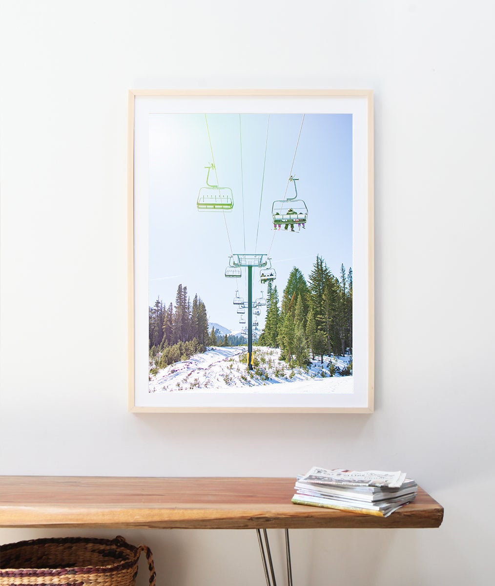 Mammoth Mountain Chair Lift Print, Northern California Poster, Action ...