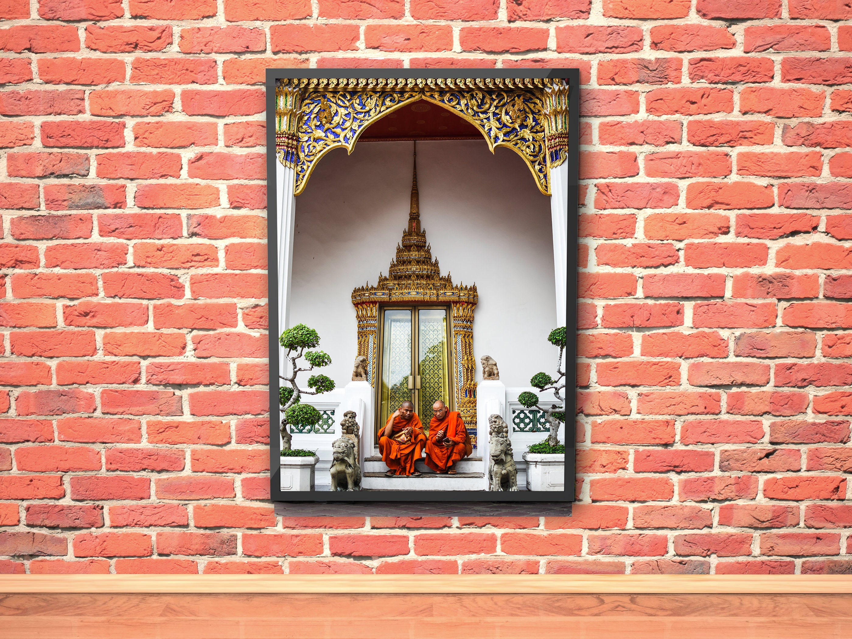 Two Monks Print Buddhism Culture Poster Bangkok Thailand - Etsy