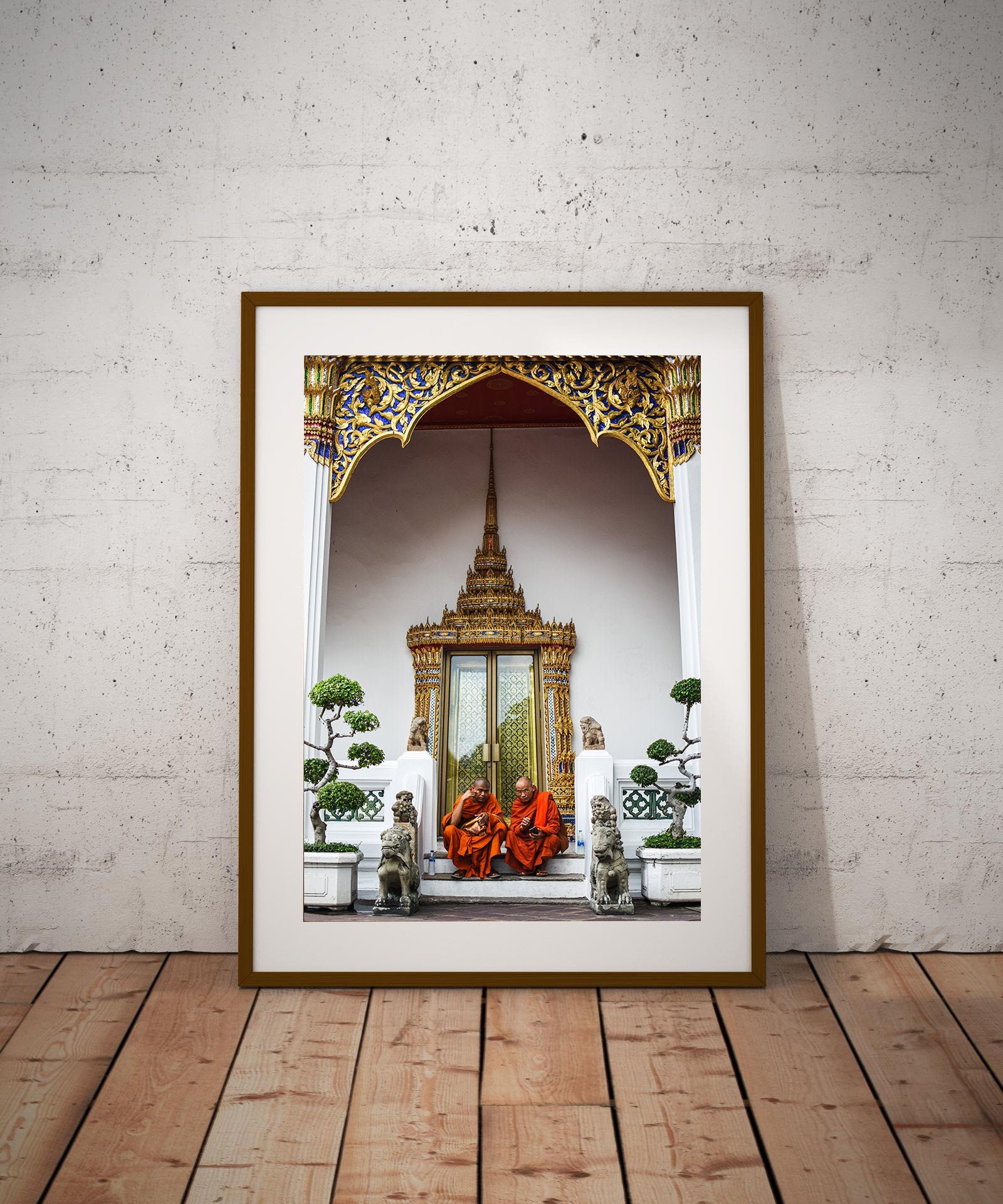 Two Monks Print Buddhism Culture Poster Bangkok Thailand - Etsy