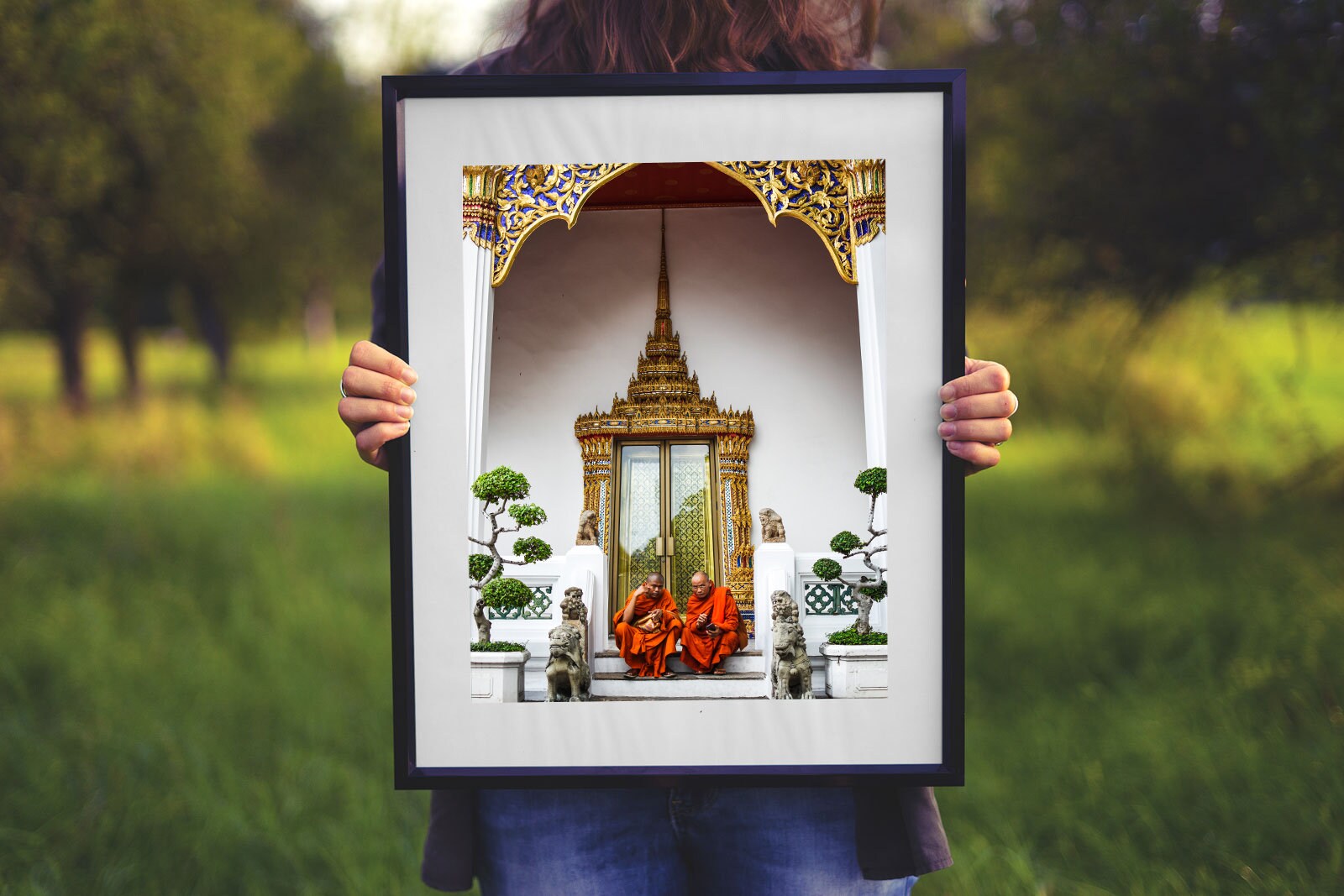 Two Monks Print Buddhism Culture Poster Bangkok Thailand - Etsy