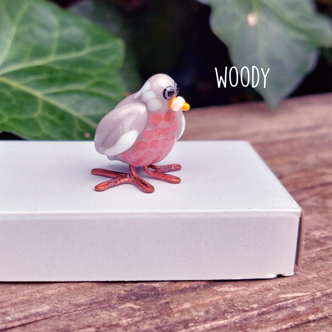 Miniature Glass Wood Pigeon Figurine: Handmade Collectible Bird - Etsy