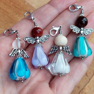 Handmade Glass Guardian Angel Charm Angelcharm Good Luck Little Gift - Etsy