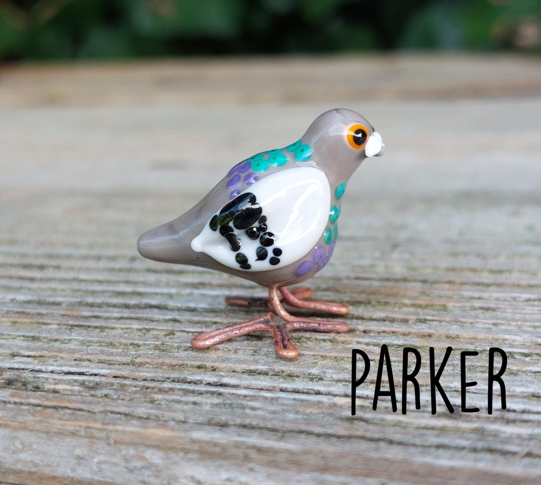 Glass Pigeon Figurine: Handmade Collectible Bird - Etsy