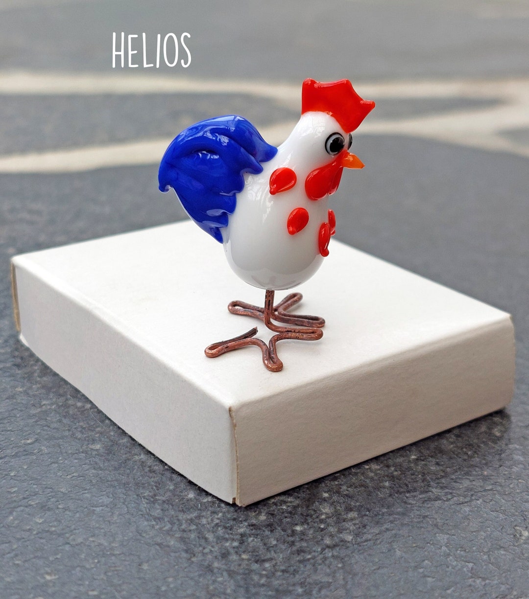 Glass Miniature Rooster Roo Collectables Easter Decoration Miniature ...